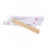 China Custom Eco Printed Disposable Carbonized Compostable Twin Logo Bamboo Chopstick for sale
