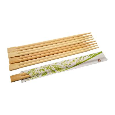 China Japanese Style Twin Bamboo Chopsticks Disposable Individually Paper Wrapped for sale