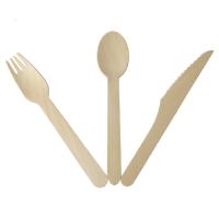 China Biodegradable Bamboo Utensil Disposable Bamboo Cutlery Set for Party Camping Grade A 170mm for sale