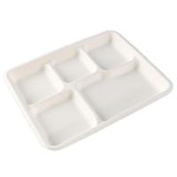 China Bagasse Sugar Cane Fiber Compostable Paper Plate With Dividers for sale