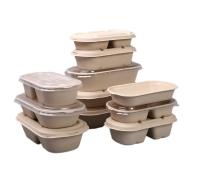 China Wheat Straws Take Out Lunch Box Biodegradable 500ML for sale
