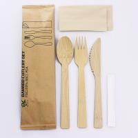 China Premium 160mm Biodegradable Eco-Friendly Disposable Cutlery Customized Wooden Utensils Set of Forks Spoons Knives for sale