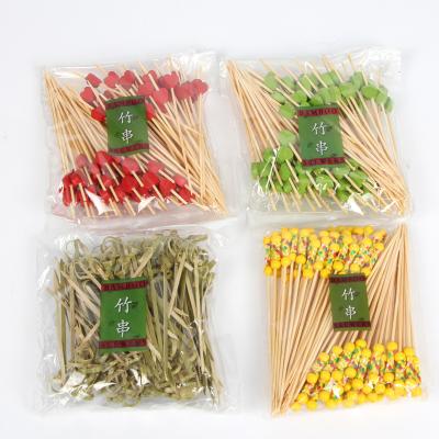 China Disposable Bamboo Burger Sticks Length 9cm / 12cm for sale
