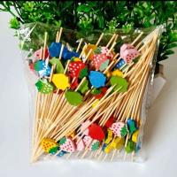 China Disposable Bamboo Burger Sticks Length 9cm / 12cm for sale