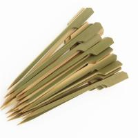 China Food Grade Disposable Flat Bamboo Paddle Skewer With Custom Logo for sale