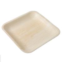 China Anti Puncture 8 Inch Square Palm Leaf Disposable Plates For Party for sale