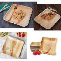 China Biodegradable Disposable 10 Inch Square Areca Palm Leaf Plates For Corporate Events for sale