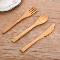 China Portable Bamboo Travel Cutlery Set Chopsticks Spoon Straw Six Piece Cloth Bag Packing for sale