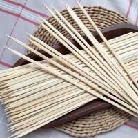 China Factory Bamboo Skewer BBQ Flat Natural Biodegradable Flat Disposable Skewers for sale
