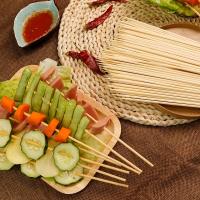 China Easily Cleaned Flexible Round Bamboo Sticks For Barbecue for sale