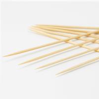 China Round Bamboo Skewer Looped Sticks For Food And BBQ Grill for sale