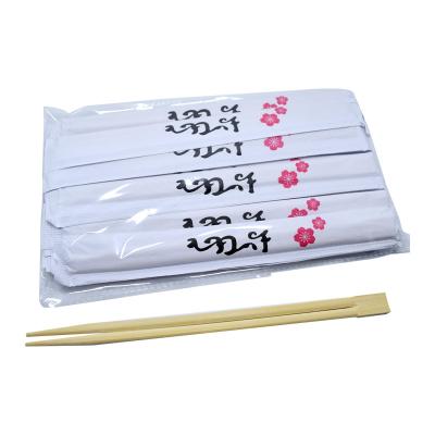China Custom Eco Printed Disposable Carbonized Compostable Twin Logo Bamboo Chopstick for sale
