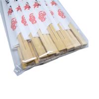 China Custom Eco Printed Disposable Carbonized Compostable Twin Logo Bamboo Chopstick for sale
