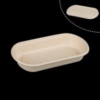 China Bagasse Fiber Biodegradable Containers With Lids For Takeout Parties for sale