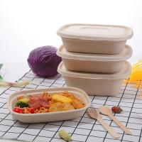 China Bagasse Fiber Biodegradable Containers With Lids For Takeout Parties for sale