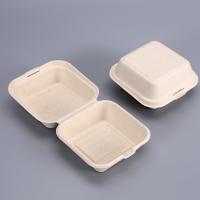 China 6 Inches Sugarcane Burger Bagasse Take Away Lunch Box Biobased Biodegradable for sale
