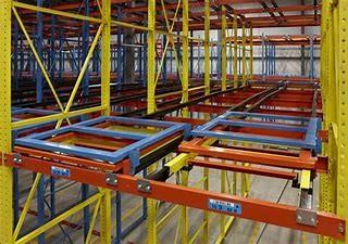 China Q235B Steel Storage 5 Pallet Deep Push Back Rack Shelving for sale