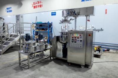 China Stainless Steel Hydraulic Lift Vacuum Emulsifying Mixer Machine 50L for sale