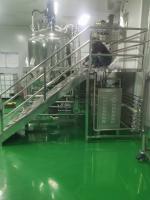 China Cream Production Fixed Type Vacuum Emulsifier Homogenizer with CIP Cleaning Ball for sale