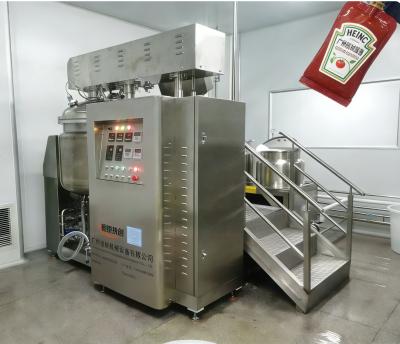 China 200L Ketchup Making Vacuum Emulsifying Mixer Homogenizer with Button Control for sale