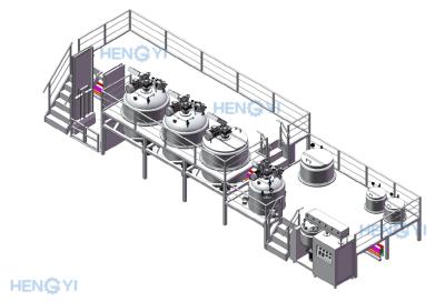 China Full Automatic Liquid Soap Production Line Shampoo Making Machine with Agitator for sale