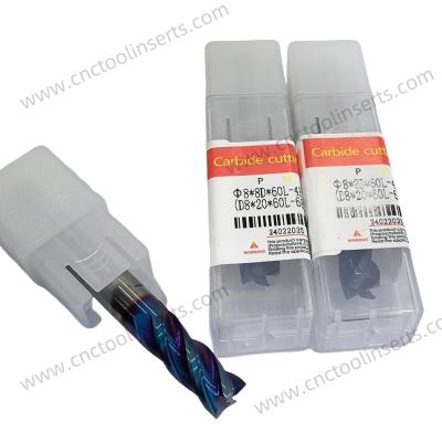 China End Mill，CNC Insert, PVD Coating, Model D8*20*60L-68°,Machining of Planes, Steps, Grooves, and Contoured Surfaces​ for sale