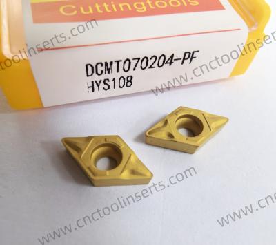 China CNC Boring Inserts Wc-Co CVD Coating DCMT070204-PF HYS108 ，Suitable for machining steels and cast irons for sale