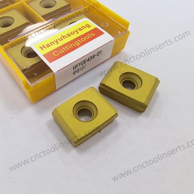 China CNC Milling Insert with CVD Uncoated HYYCE434-01 HYG107, Suitable for Heavy-Duty, Semi-Finishing and Finishing of Steels and Cast Iron for sale