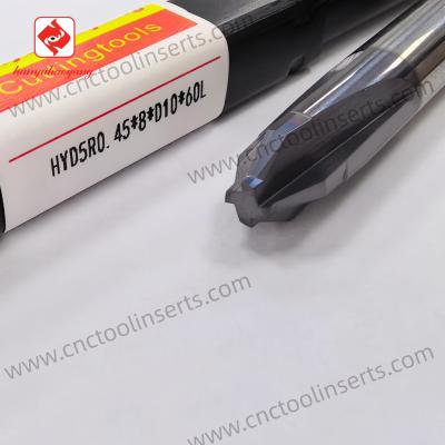 China Model HYD5R0.45*8*D10*60L，High Rigidity 4-Flute Solid Carbide End Mill with PVD Coating. for sale
