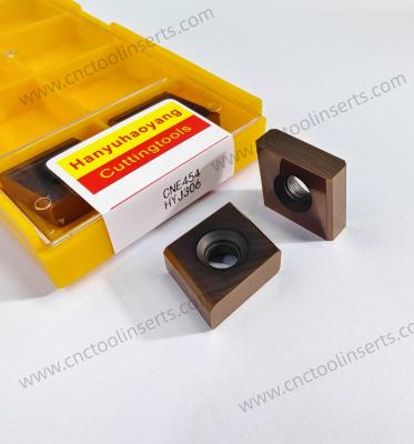 China CNC heavy-duty peeling turning insert, model HYCNE454, with PVD coating HYJ306, primarily designed for drilling difficult-to-machine materials, stainless steel, and high-hardness mold steel processing for sale