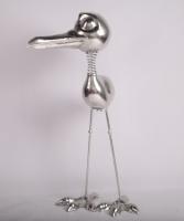 China OEM Metal Bird Garden Ornament Silver Finish - Hand Painted Indoor Outdoor Decoration with 39-Day Lead Time for sale