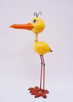 China ODM Metal Garden Bird Ornament Handmade Yellow Outdoor Decoration with 80-Day Lead Time and Custom Design Options for sale