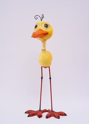 China ODM Metal Garden Bird Ornament Handmade Yellow Outdoor Decoration with 80-Day Lead Time and Custom Design Options for sale