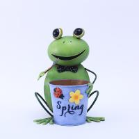 China ODM Metal Frog Ornament with Bucket - Custom Garden Decor 30-60 Day Delivery for sale