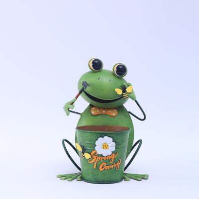 China ODM Metal Frog Ornament with Bucket - Custom Garden Decor 30-60 Day Delivery for sale