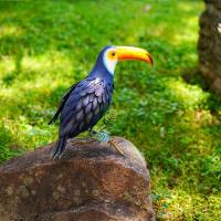 China Blue Toucan Metal Garden Ornament - Handmade Iron Decoration with Rust-Resistant Finish and Custom Sizes for sale