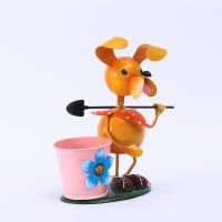 China Handcrafted Metal Dog Garden Ornaments with Plant Bucket - 2-Year Outdoor Durability and Custom ODM/OEM Options for sale