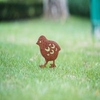 China Outdoor Metal Mini Chick Garden Stake - Weatherproof Decorative Ornament with Custom Sizes and 1000pcs MOQ for sale