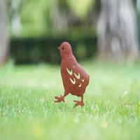 China Outdoor Metal Mini Chick Garden Stake - Weatherproof Decorative Ornament with Custom Sizes and 1000pcs MOQ for sale
