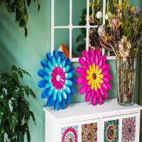 China OEM / ODM Metal Flower Garden Ornaments Exquisite Iron Wall Hanging Decor for sale