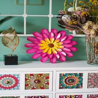China OEM / ODM Metal Flower Garden Ornaments Exquisite Iron Wall Hanging Decor for sale