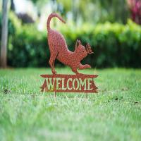 China Metal Garden Stake Decor Silhouette Statues - Rabbit, Cat & Duck Designs with Weatherproof Rust Finish - 1000pcs MOQ for sale