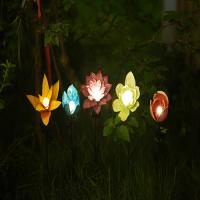 China Solar Garden Ornament IP44 Waterproof 100mAh Battery 6-8 Hours LED Lighting Metal Flower Outdoor Decoration for sale