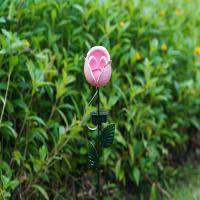 China Solar Garden Ornament IP44 Waterproof 100mAh Battery 6-8 Hours LED Lighting Metal Flower Outdoor Decoration for sale
