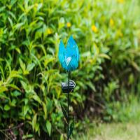China Solar Garden Ornament IP44 Waterproof 100mAh Battery 6-8 Hours LED Lighting Metal Flower Outdoor Decoration for sale