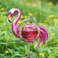 China Solar Powered Pink Flamingo Garden Statue with 100mAh Battery and 6-8 Hour LED Lighting - IP44 Waterproof Outdoor Decor for sale