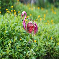 China Solar Powered Pink Flamingo Garden Statue with 100mAh Battery and 6-8 Hour LED Lighting - IP44 Waterproof Outdoor Decor for sale