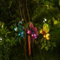 China IP44 Metal Butterfly Solar Garden LED Lamp with 100mAh Battery and 6-8 Hour Runtime for sale