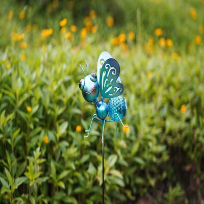 China IP44 Metal Butterfly Solar Garden LED Lamp with 100mAh Battery and 6-8 Hour Runtime for sale