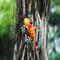 China Metal Gecko Yard Art Decoration - Weatherproof Animal Garden Decor in Small & Medium Sizes with Easy Installation for sale
